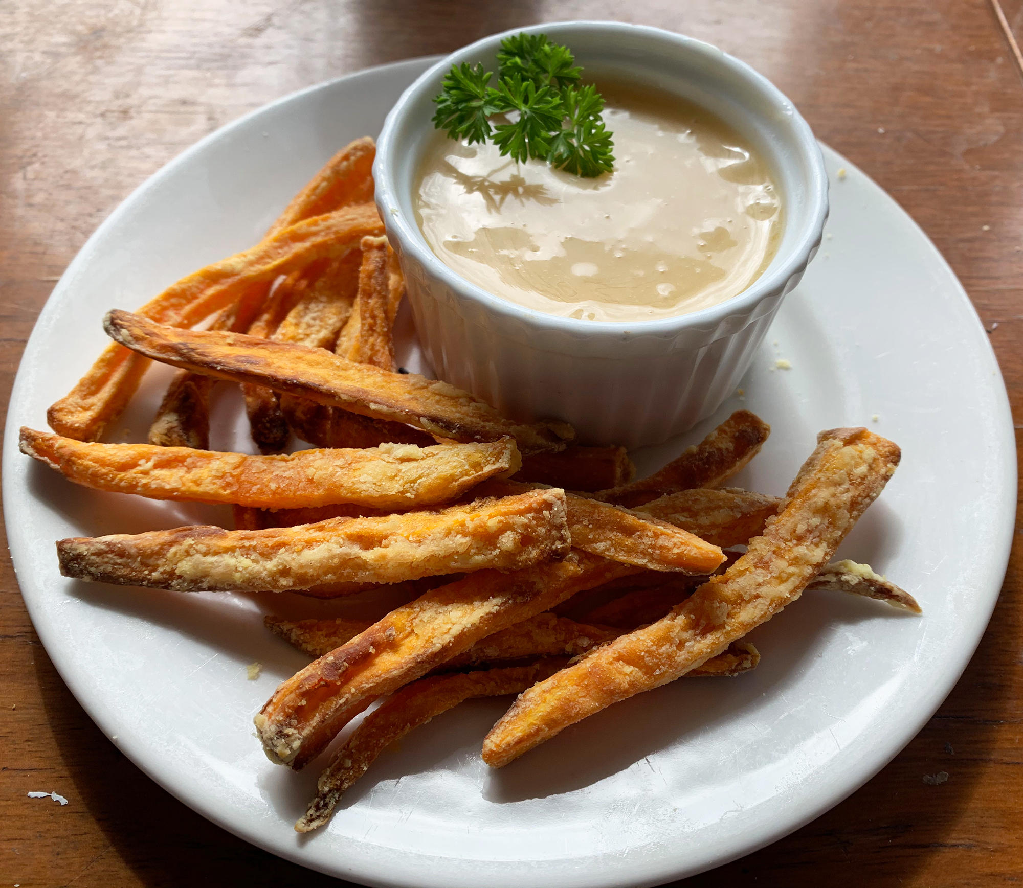 Crispy Air Fryer Sweet Potato Fries with Maple Mayo